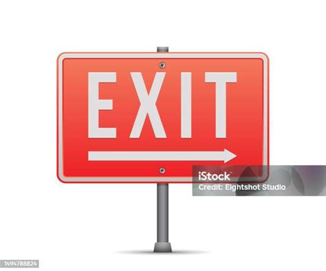 Exit Traffic Sign Isolated On White Background Stock Illustration