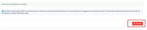 Disable Two Factor Authentication Fa Detrack