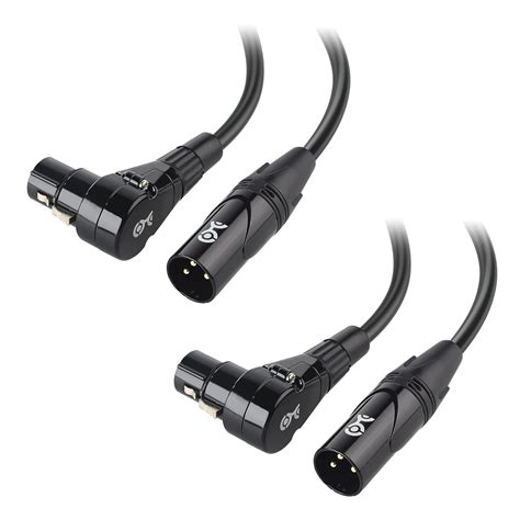 Cable Matters 2 Pack Right Angle Xlr Cable Xlr Microphone Cable 3 Feet