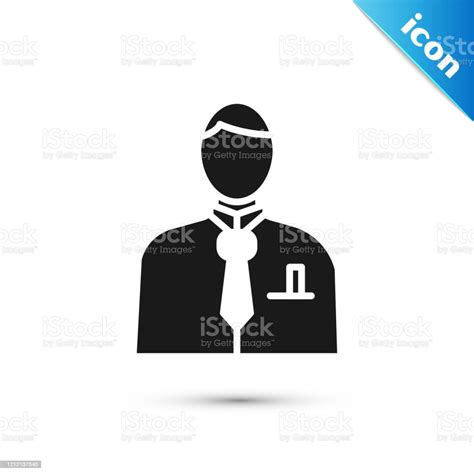 회색 사업가 또는 주식 시장 상인 아이콘 흰색 배경에 고립 벡터 일러스트레이션 개념에 대한 스톡 벡터 아트 및 기타 이미지