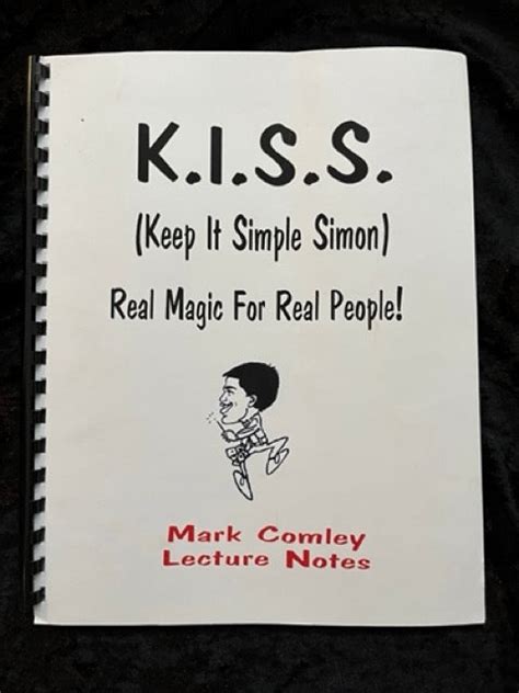 K I S S Keep It Simple Simon Mark Comley Dons Magic And Books