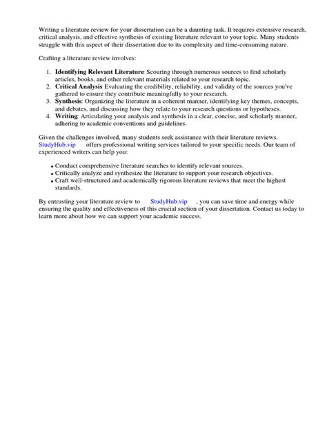 How To Write Literature Review For Dissertation Pdf Literature