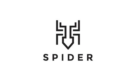 Premium Vector Modern Shape Tech Spider Logo Vector Icon Illustration