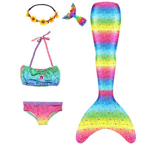 Buy Mermaid Tails Swimsuit For Girls Swimming 3pcs Mermaid Princess