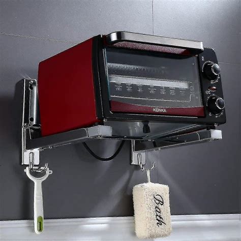 304 Stainless Steel Microwave Bracket With Telescopic Arms And Hooks