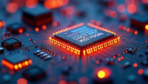 High Tech Ai Circuit Board With Colorful Lights Shows Advanced Tech