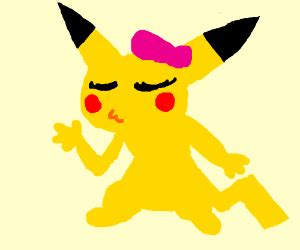 Female Pikachu Blowing A Kiss Drawception