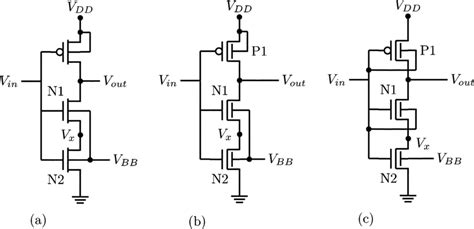 Circuit Diagrams For The Stacked Inverter Implemented With A Bulk And Download Scientific