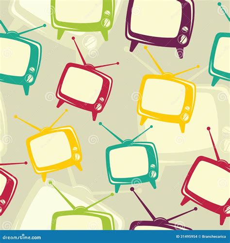 Retro Tv Icon Pattern Stock Vector Illustration Of Movie 31495954
