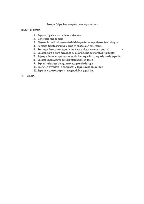 Ejemplo De Seudocódigo Docsity