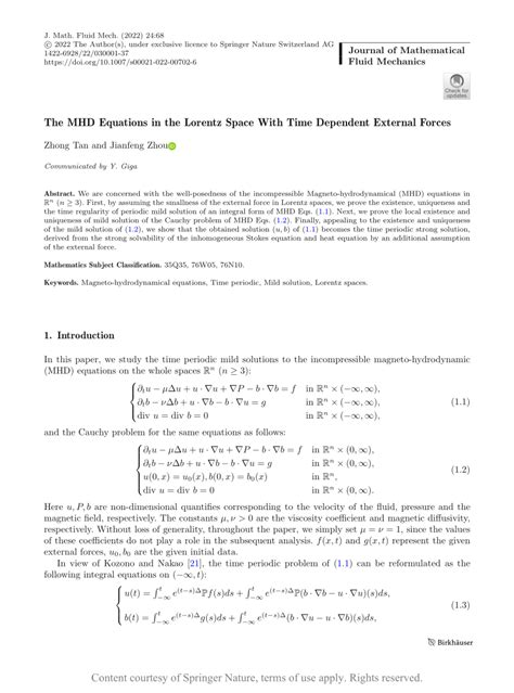 The Mhd Equations In The Lorentz Space With Time Dependent External Forces