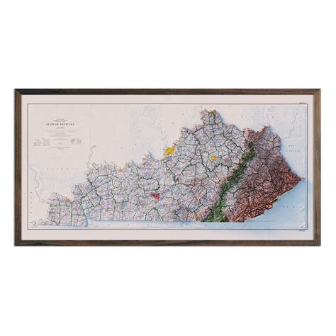 Vintage Kentucky Elevation Map Relief Map 1973 Muir Way