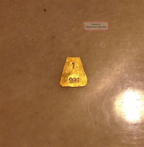 1 Grain 0 065 Grams 999 Fine 24k Solid Solid Gold Ingot Bullion Bar