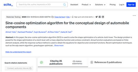 Sine Cosine Optimization Algorithm For The Conceptual Design Of