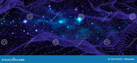 Space Galaxy Background With Mesh Grid Physics Concept Stock Vector Illustration Of Space