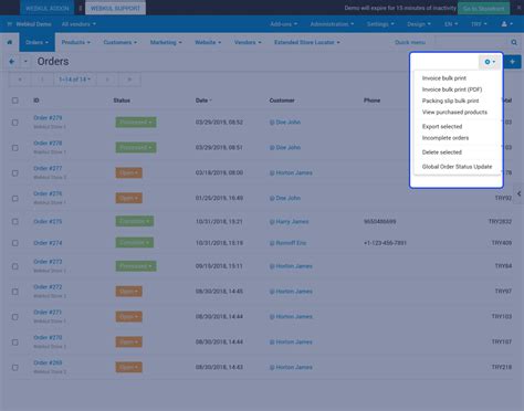 Cs Cart Mass Order Status Update Bulk Status Update Webkul