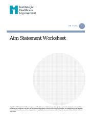 Create Effective Aim Statements For Quality Improvement Projects Course Hero