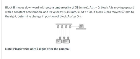 Solved DynamicBlock B Moves Downward With A Constant Chegg