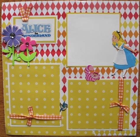 ‘alice In Wonderland Scrapbook Layout Disney Scrapbook Pages Disney