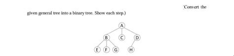 Solved Convert The Given General Tree Into A Binary Tree