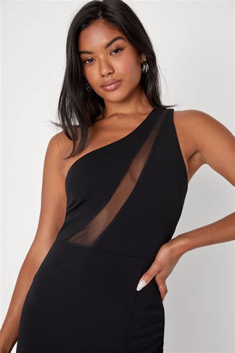 Black Bodycon Dress Black Midi Dress One Shoulder Midi Dress Lulus