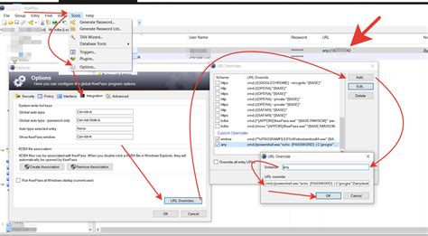 Заметки лентяя Keepass клик по Url открытие Anydesk
