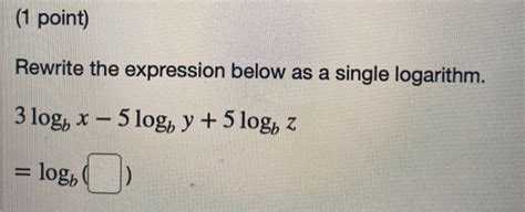 Solved Point Rewrite The Expression Below As A Single Chegg Com