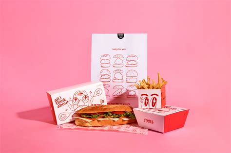 品牌快餐食外包装标签贴纸插图平面设计 11P