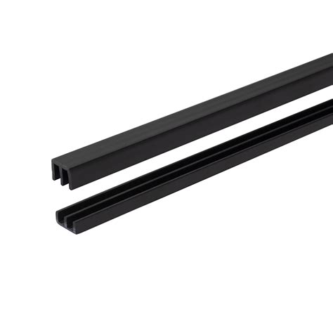 36 Inch Long Black Plastic Sliding Door Track Set For 18 Thick Panels