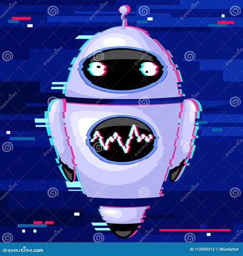Robot Android Glitch Effect Distorted Stock Vector Illustration Of