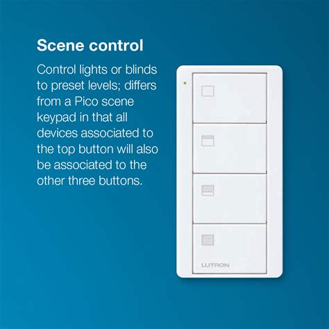 Lutron Pico Wireless 4 Button Scene Blinds Control White Mr Resistor