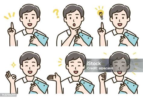바인더를 들고 있는 간호사 남성의 얼굴 표정 변화 그림 세트 가정간병인에 대한 스톡 벡터 아트 및 기타 이미지 가정간병인