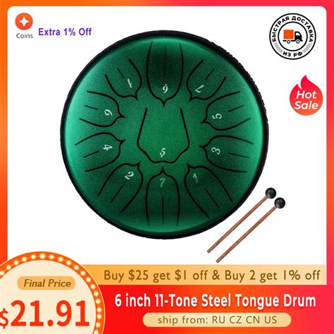 Tambor De Aço Tongue Com Baquetas Pan Bateria Para Percussão Acessório Musical D Key Com 11