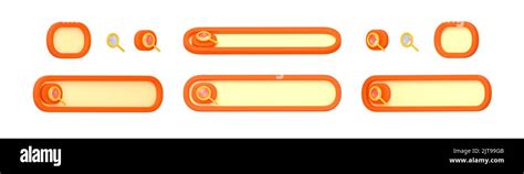 3d Render Search Bar And Magnifying Glass Icons Website Design