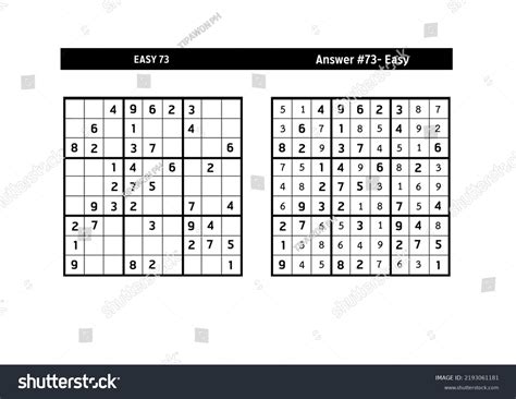 Sudoku Puzzle Gamesudoku Puzzle Solution Easy Stock Illustration 2193061181 Shutterstock
