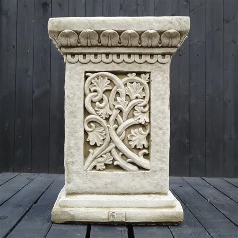 Large Stone Cast Garden Plinth Heavy Concrete Garden Column Stone