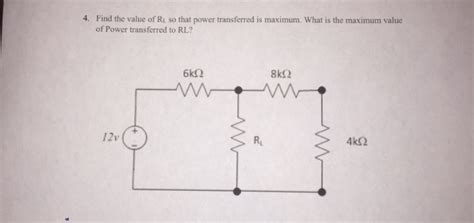 Solved Find The Value Of RL So That Power Transferred Is Chegg Com
