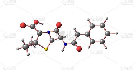 青霉素苄的分子结构分离于白色