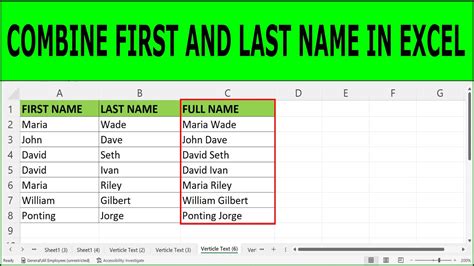 How To Combine First And Last Name In Excel How To Use Text Join Formula In Excel Youtube