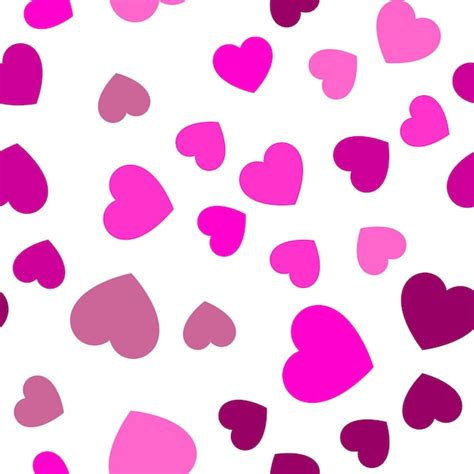 Patrón Vívido Sin Costuras De Corazones Rosados Y Morados Adecuado Para