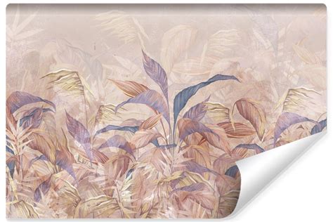 Fototapeta Do Sypialni Pastelowe ROŚLINY Tropikalne 315cm x 210cm