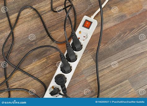 Extension Block And Cables Stock Image Image Of Indoor 94205927