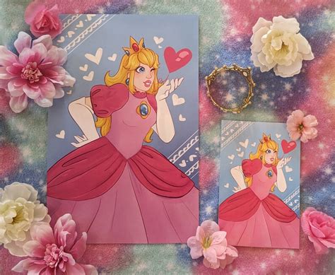 Peachy Pink Princess Poster Print Mini And Full Size Etsy
