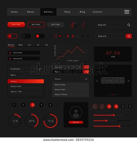 Ui Ux Kit Design Mobile App Stock Vector Royalty Free 1834759216 Shutterstock