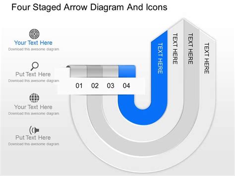 Fy Four Staged Arrow Diagram And Icons Powerpoint Template PowerPoint Presentation Templates