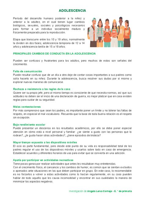 Principales Cambios De Conducta En La Adolescencia Adolescencia
