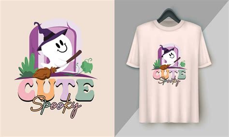 Cute Spooky Retro Halloween Cute T Shirt Design With Groovy Style