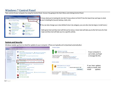 Practical 1 Control Panel File Windows 7 Control Panel Take Control Of Your Computer By Using