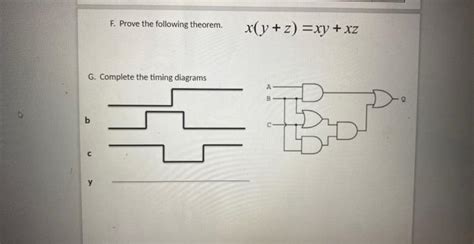 Solved F Prove The Following Theorem X Y Z Xy Xz G Chegg