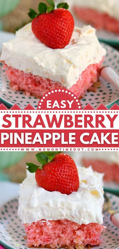Easy Strawberry Pineapple Cake Strawberry Cake Recipes Cake Mix